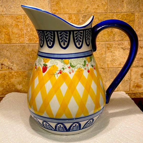 Pacific Rim Import Corp | Kitchen | Beautiful Ceramic Pitcher Nwot Blue ...